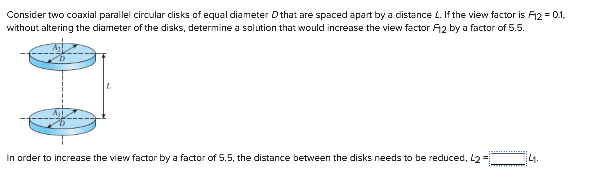 Solved Consider two coaxial parallel circular disks of equal | Chegg.com