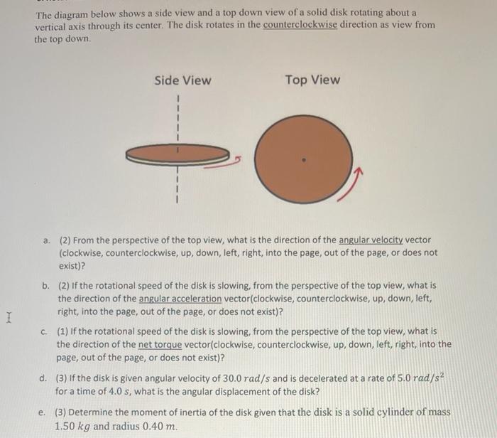 Solved The diagram below shows a side view and a top down | Chegg.com