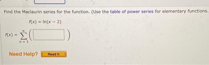 Solved Find the Maclaurin series for the function. (Use the | Chegg.com
