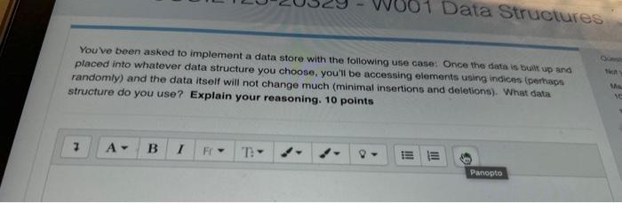 Solved Youve been asked to implement a data store with the | Chegg.com