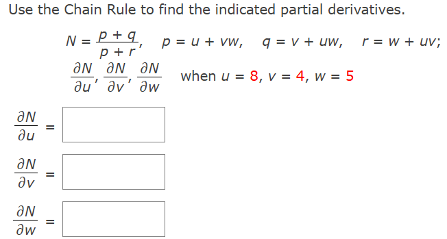 Use the Chain Rule to ﻿find the indicated partial | Chegg.com