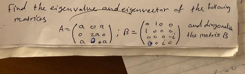 Solved Find the eigenvalue and eigenvector of the | Chegg.com