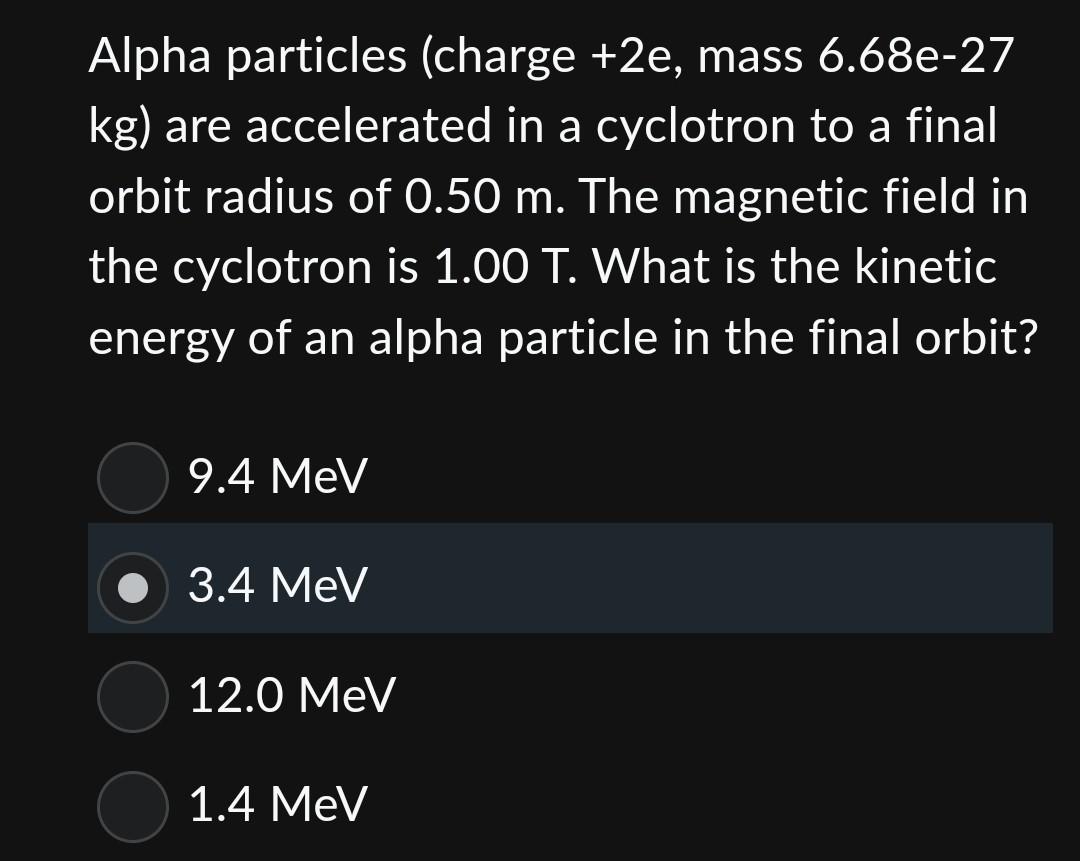 Solved Alpha particles (charge +2e, mass 6.68e-27 kg ) are | Chegg.com