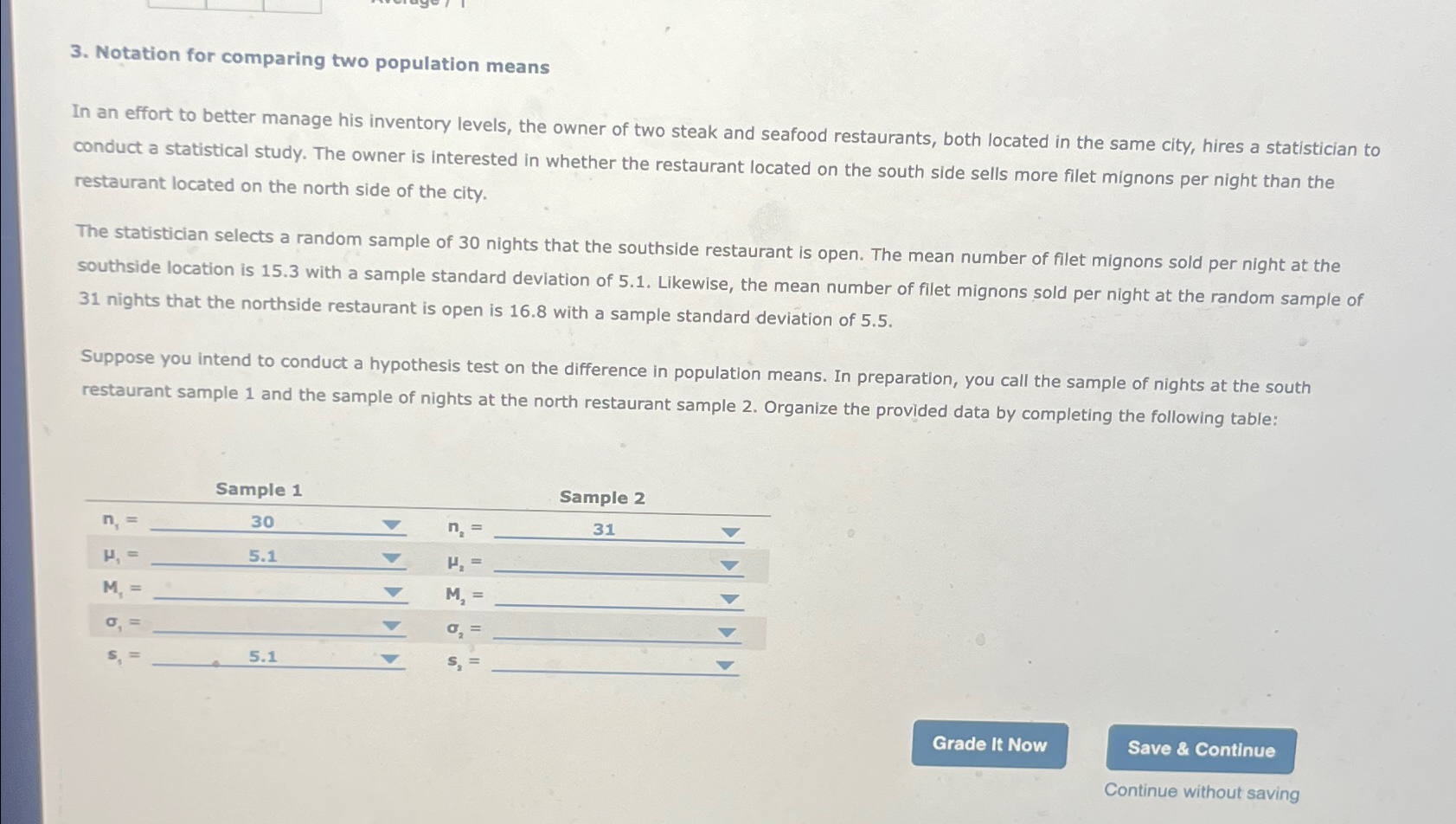 Solved Notation for comparing two population meansIn an | Chegg.com