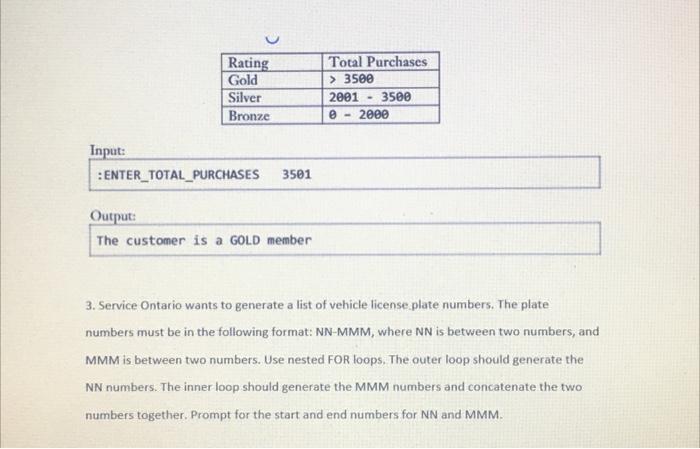Solved Assignment 3 Control Structures 1. The Loyalty | Chegg.com