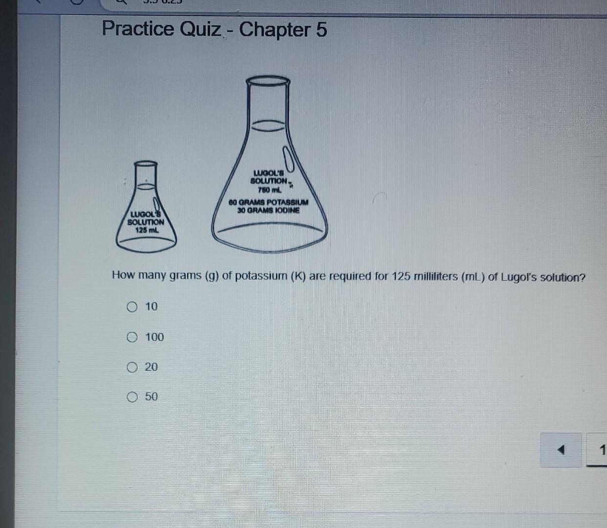 Solved Practice Quiz - Chapter 5 How many grams (g) of | Chegg.com