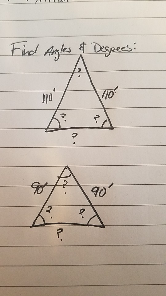 Solved Find Angles & Degrees: 110 10 go 90 ? ? | Chegg.com