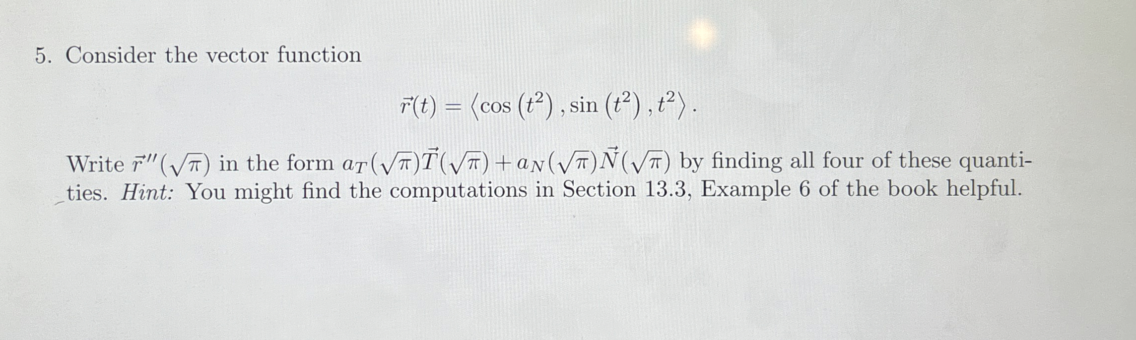 Solved Consider The Vector