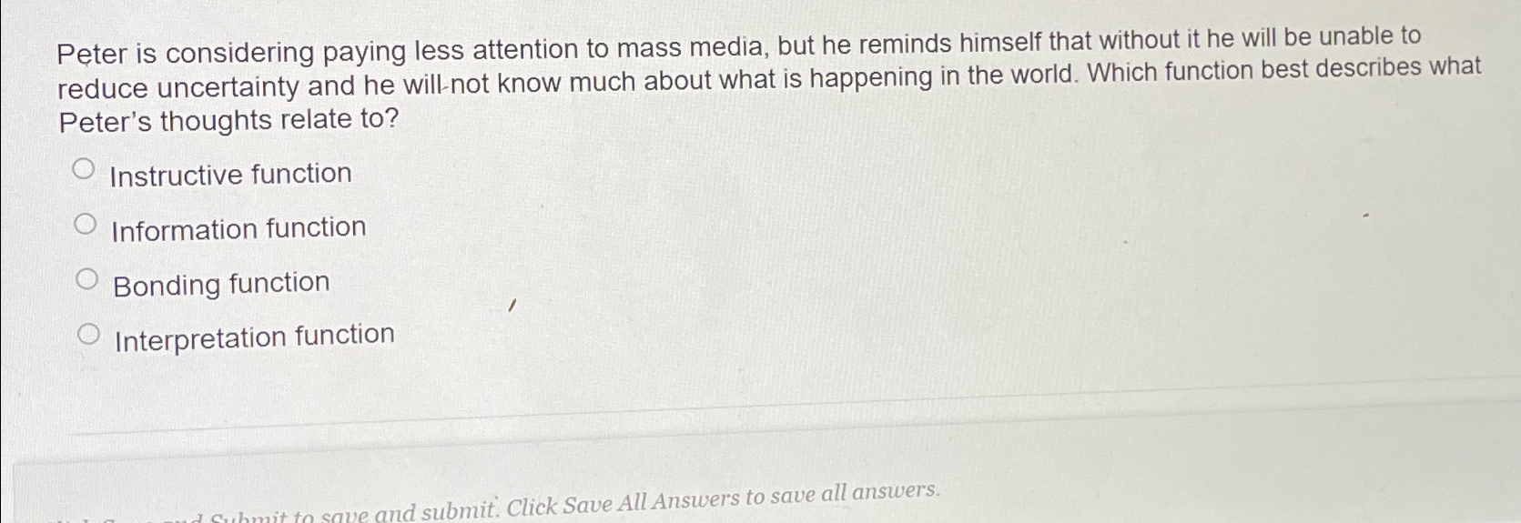 Solved Peter is considering paying less attention to mass | Chegg.com