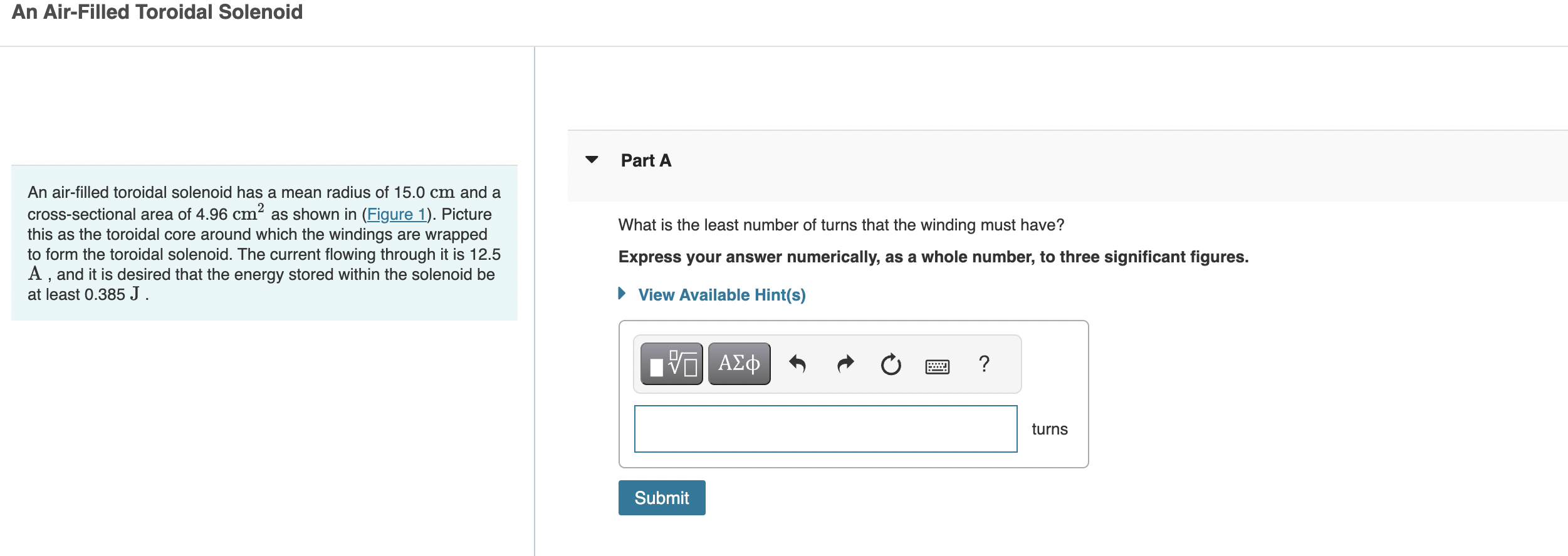 Solved An Air-Filled Toroidal SolenoidAn air-filled toroidal | Chegg.com