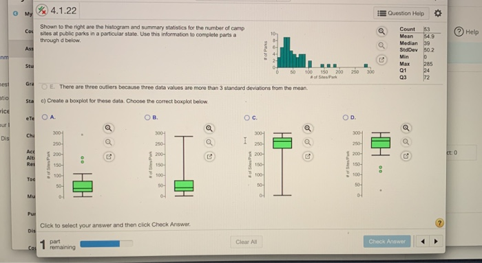Solved create a boxplot for these data. choose the correct | Chegg.com
