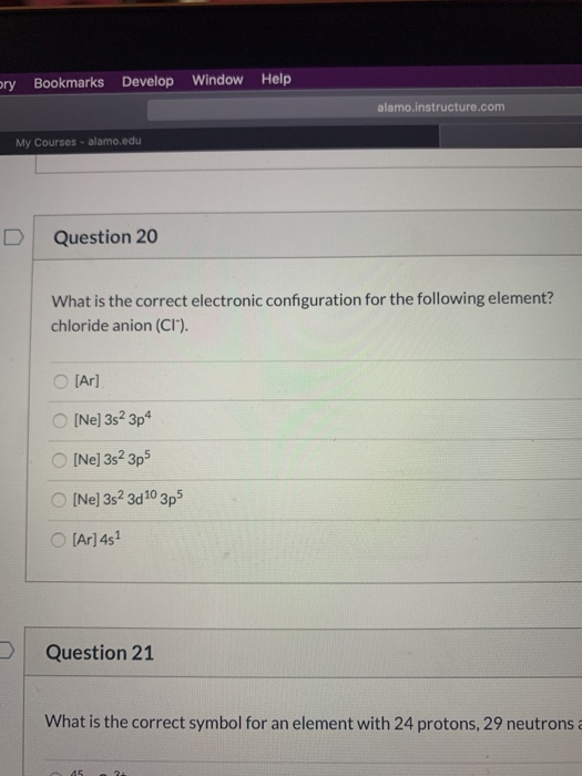 Solved ory Bookmarks Develop Window Help | Chegg.com