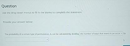 Solved QuestionUse the drop-down menus to fill in the blanks | Chegg.com