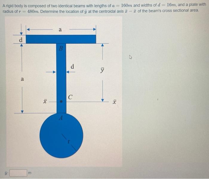 Solved A rigid body is composed of two identical beams with | Chegg.com