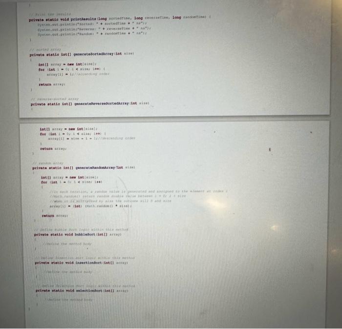 Solved Task: 1. Update your Java sort test program from | Chegg.com