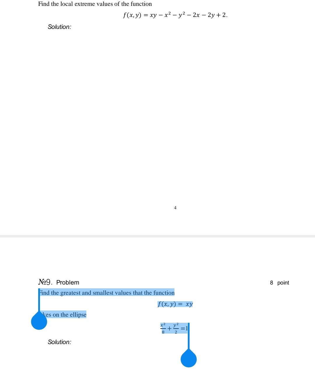 Solved Find the greatest and smallest values that the | Chegg.com