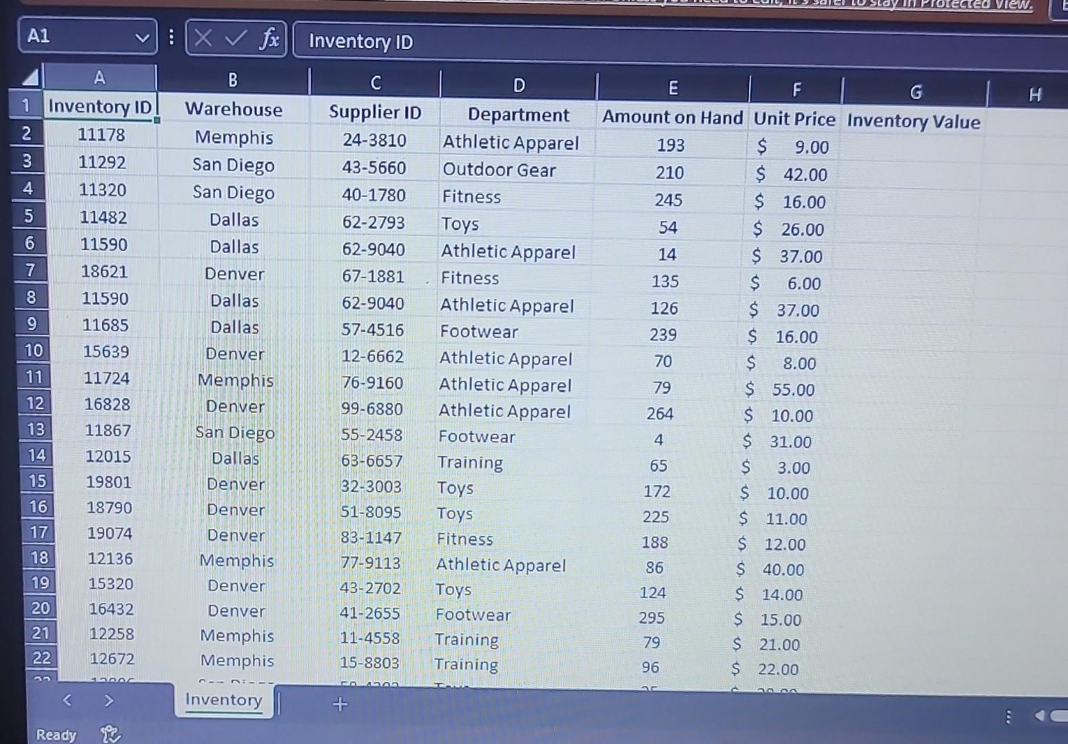 Solved Please I need help with my Excel Assignment that i am | Chegg.com