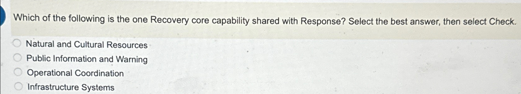 Solved Which of the following is the one Recovery core | Chegg.com