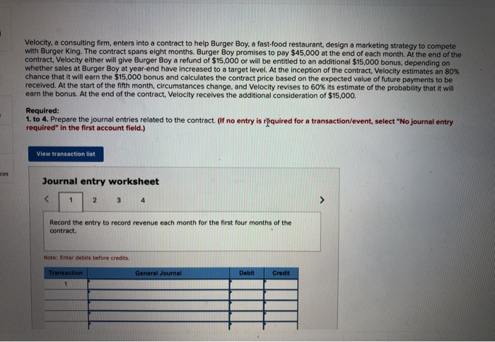 Solved Velocity, a consulting firm, enters into a contract | Chegg.com