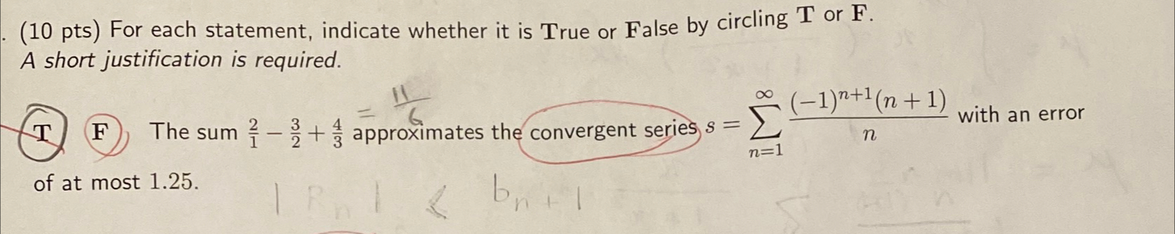 Solved (10 ﻿pts) ﻿For each statement, indicate whether it is | Chegg.com