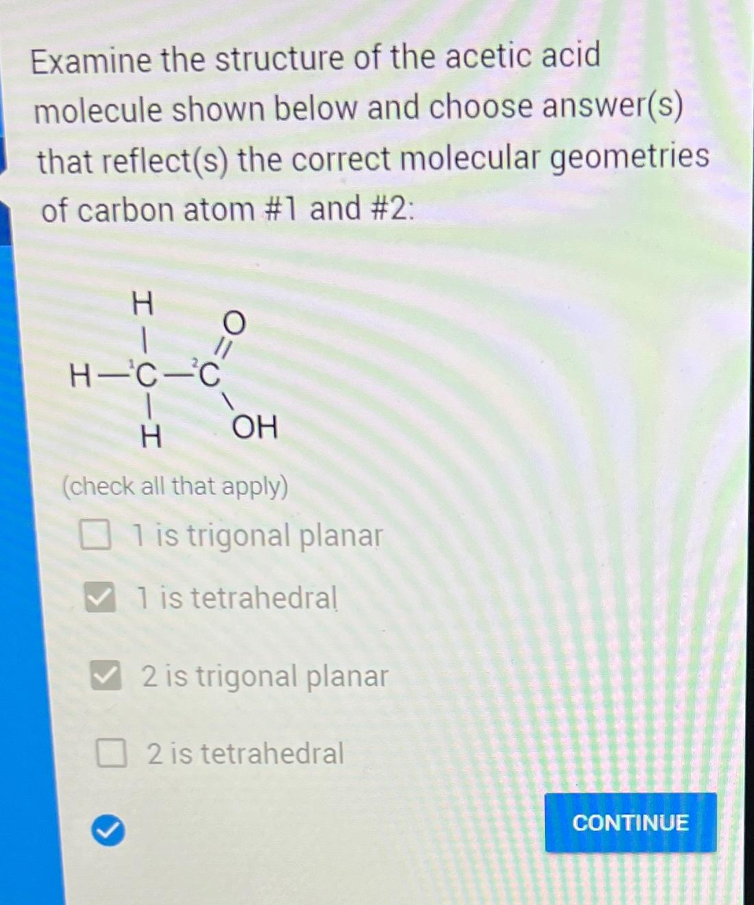 Solved Examine the structure of the acetic acid molecule | Chegg.com