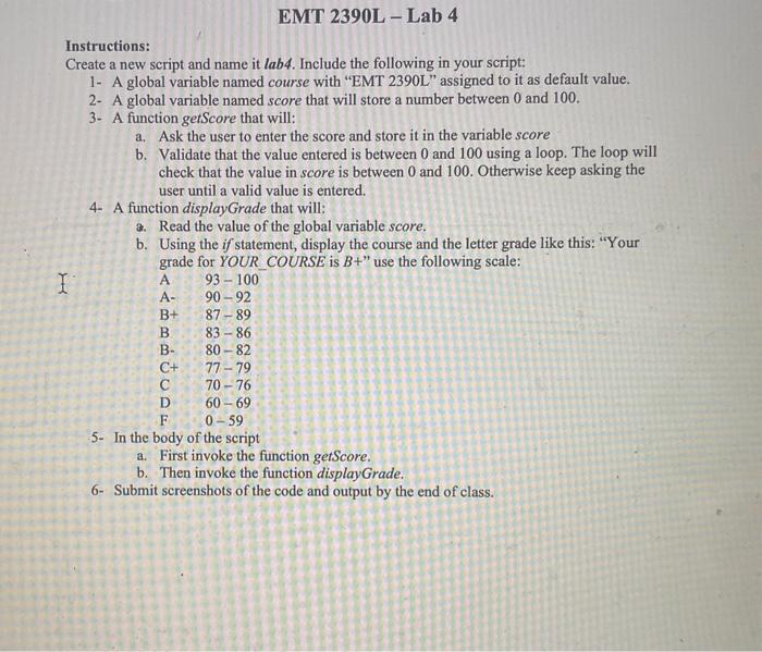 Solved Instructions: Create a new script and name it lab4. | Chegg.com