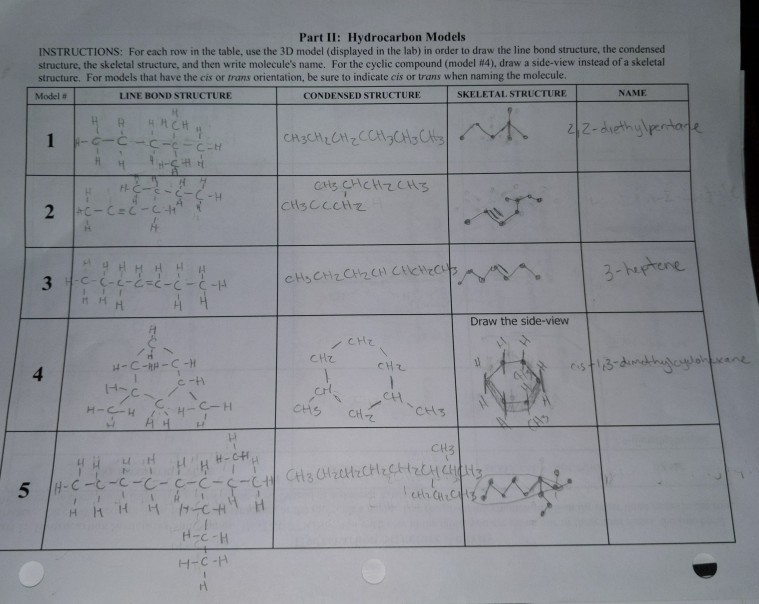 Solved Part II: Hydrocarbon Models INSTRUCTIONS: For each | Chegg.com