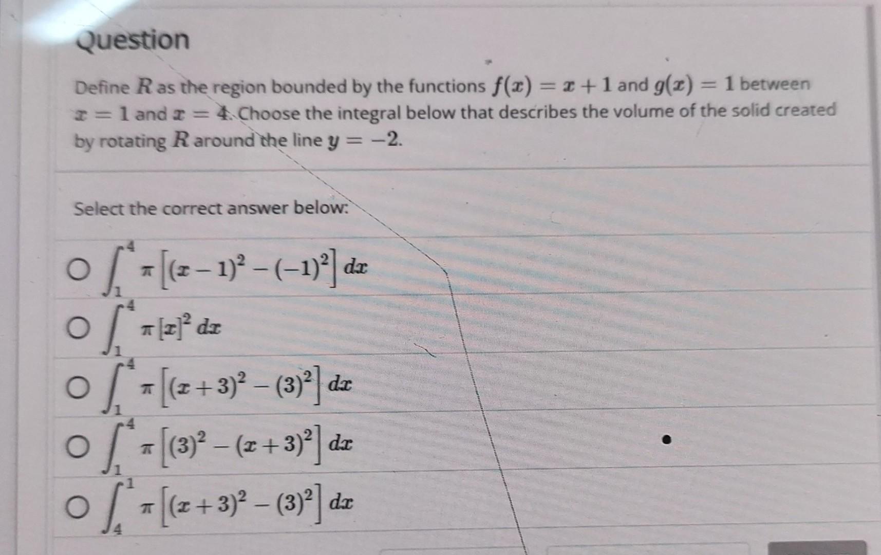 Solved Define R as the region bounded by the functions | Chegg.com
