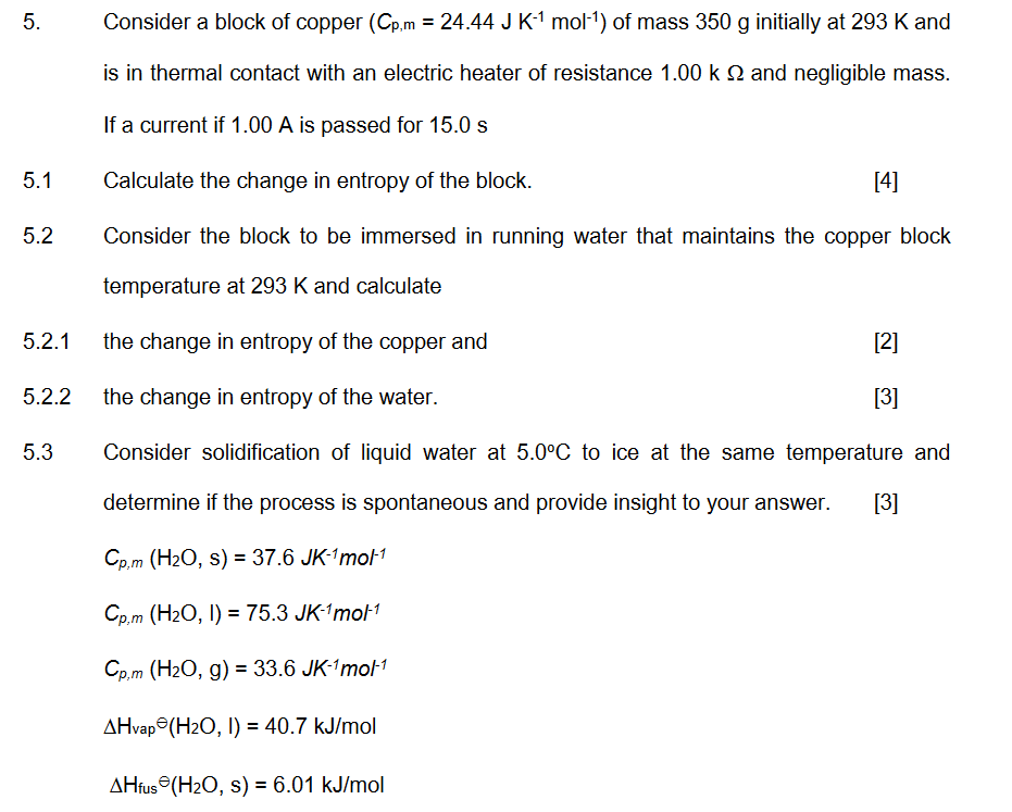 Solved Please assist with the attached Physical Chemistry | Chegg.com