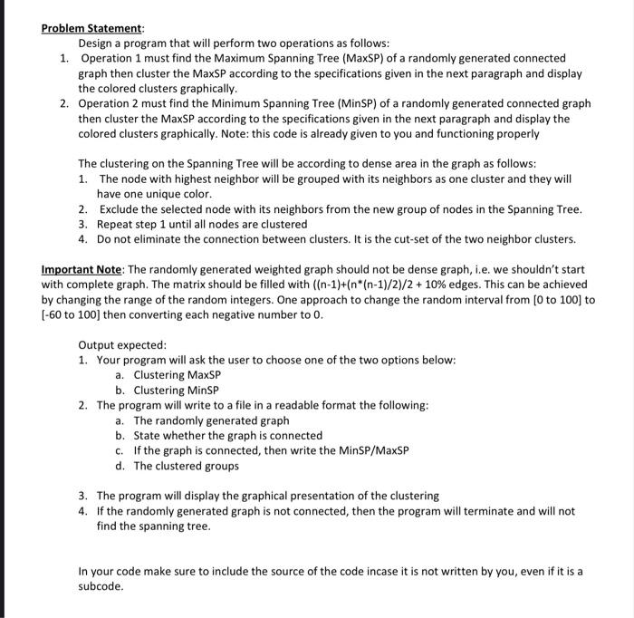 Problem Statement Design A Program That Will Perform 