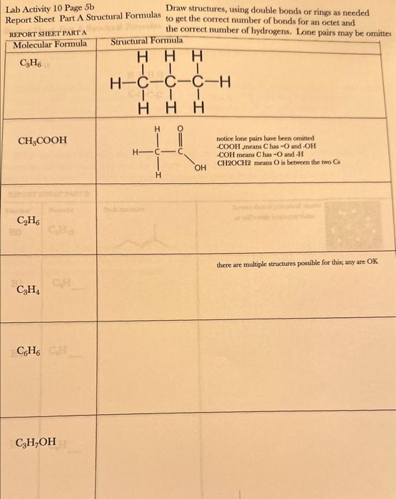Solved Lab Activity 10 Page 5 b Draw structures, using | Chegg.com