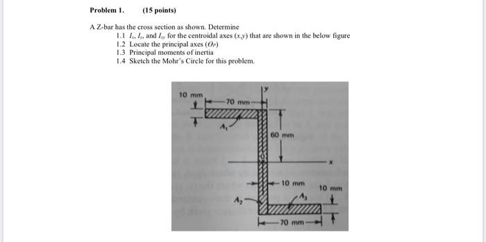 Solved Problem 1. (15 points) A Z-bar has the cross section | Chegg.com