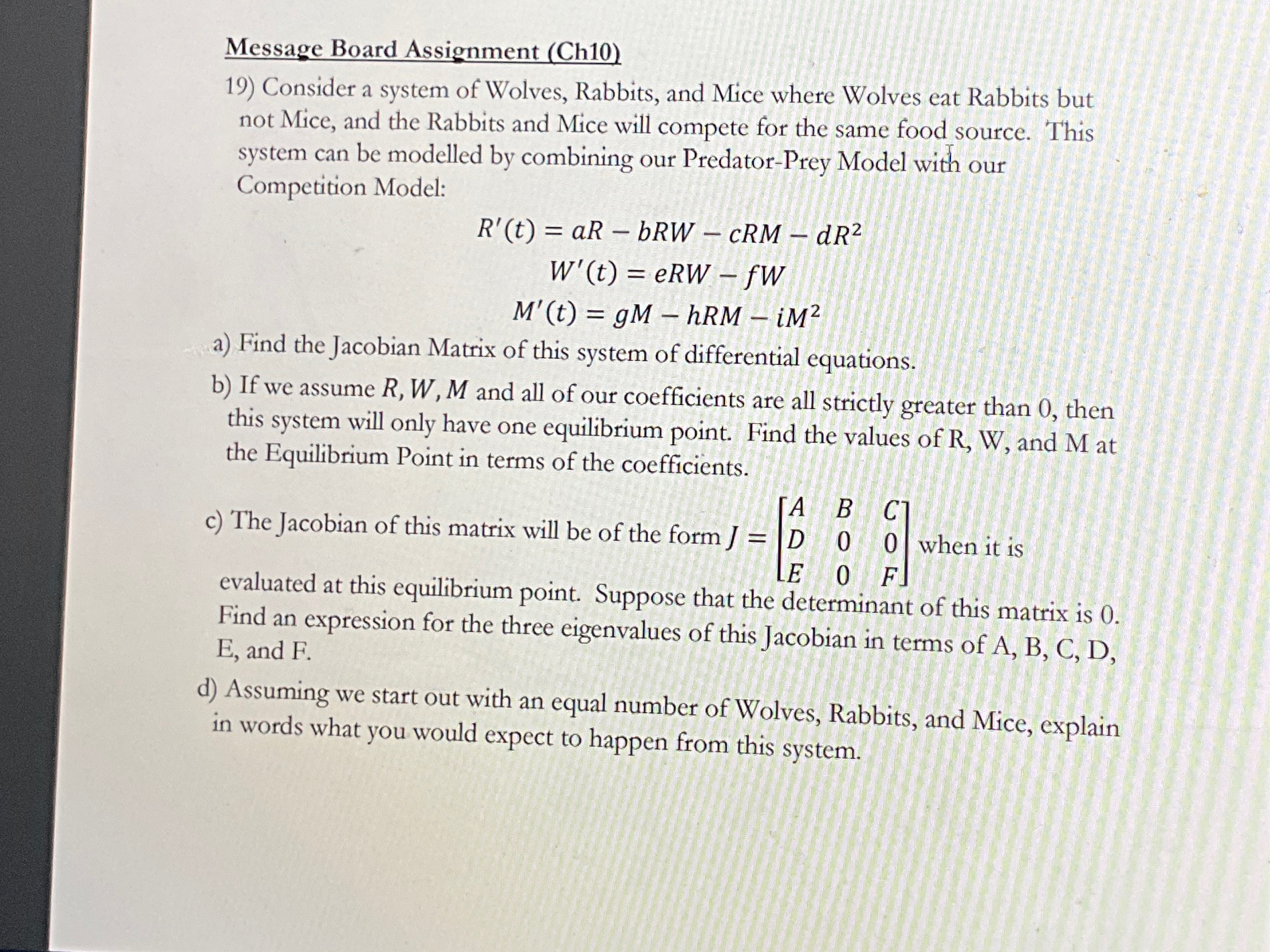 Solved Message Board Assignment (Ch10)Consider a system of | Chegg.com