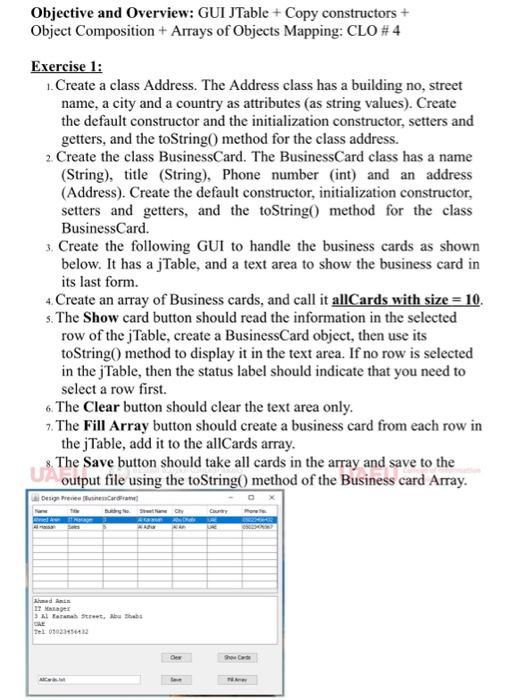 Solved please answer exercise 1 as *** the GUI made in the | Chegg.com