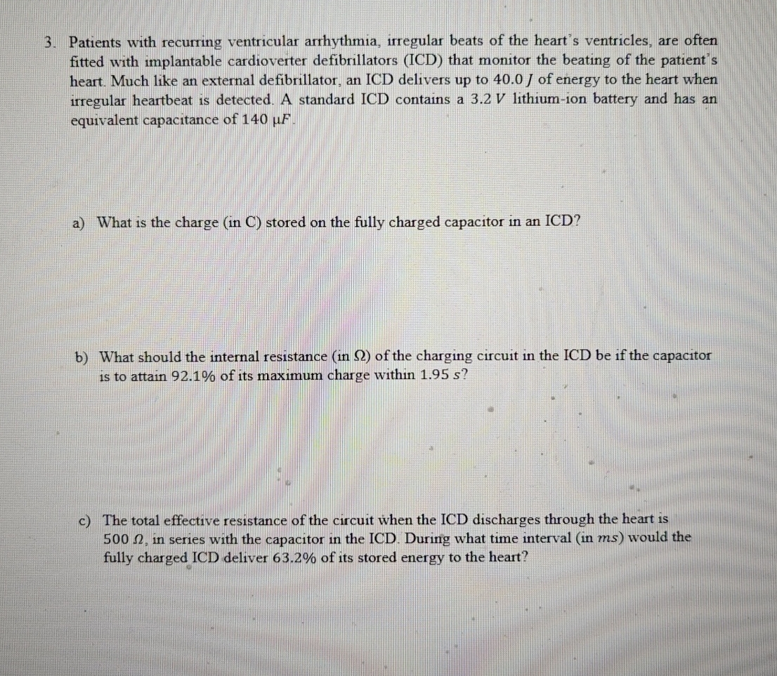 Solved Patients with recurring ventricular arrhythmia, | Chegg.com