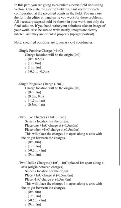 Solved - Single Positive Charge (+lnC) Charge location will | Chegg.com