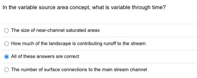 Solved In the variable source area concept, what is variable | Chegg.com
