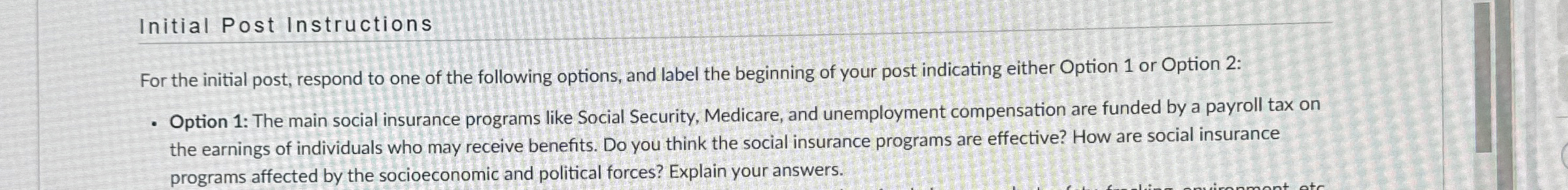 Solved Initial Post InstructionsFor the initial post, | Chegg.com