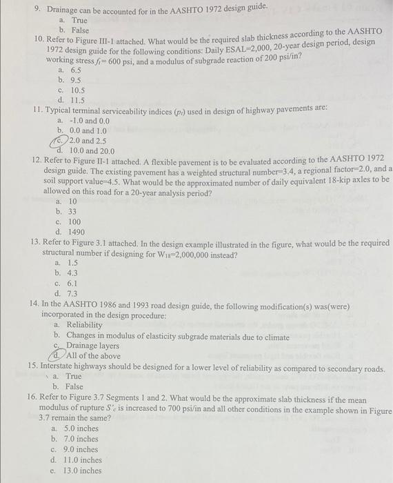 Solved 1. During the AASHO road test, only flexible | Chegg.com