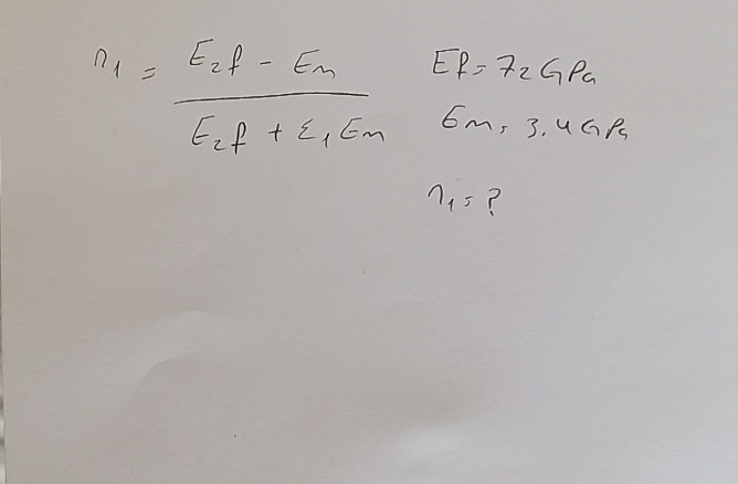 Solved ]=E2f-EmE2f+ε1Em,Em=72GPPa[GPPakompozit malzeme | Chegg.com