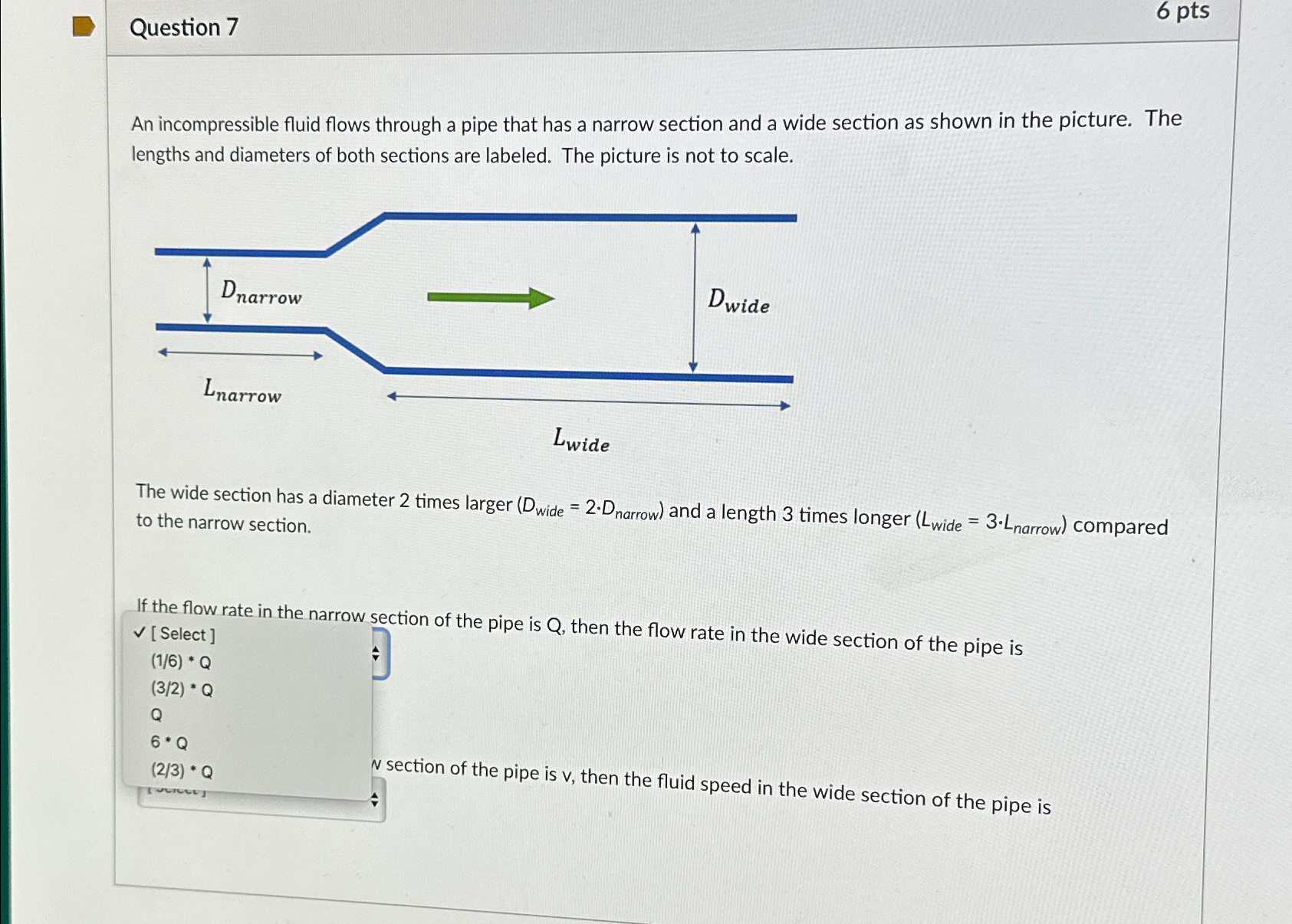Solved Question 76ptsAn incompressible fluid flows through a | Chegg.com
