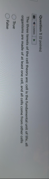 Solved The three tenets of the cell theory are: cell is the | Chegg.com