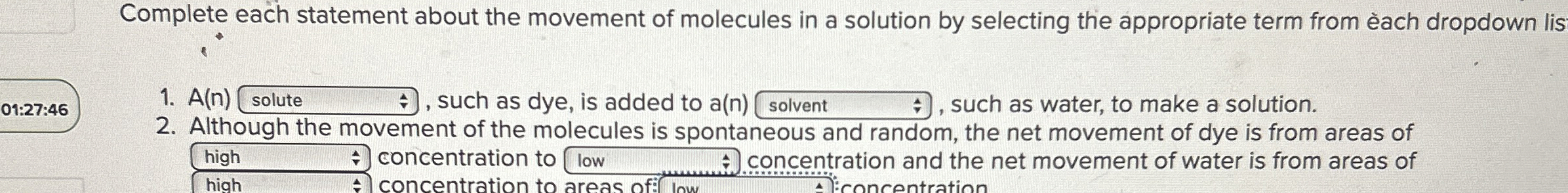 Solved Complete each statement about the movement of | Chegg.com