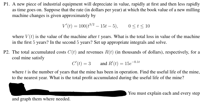 Solved ANSWER PART 2, ﻿P2. ﻿I want the useful life to the | Chegg.com