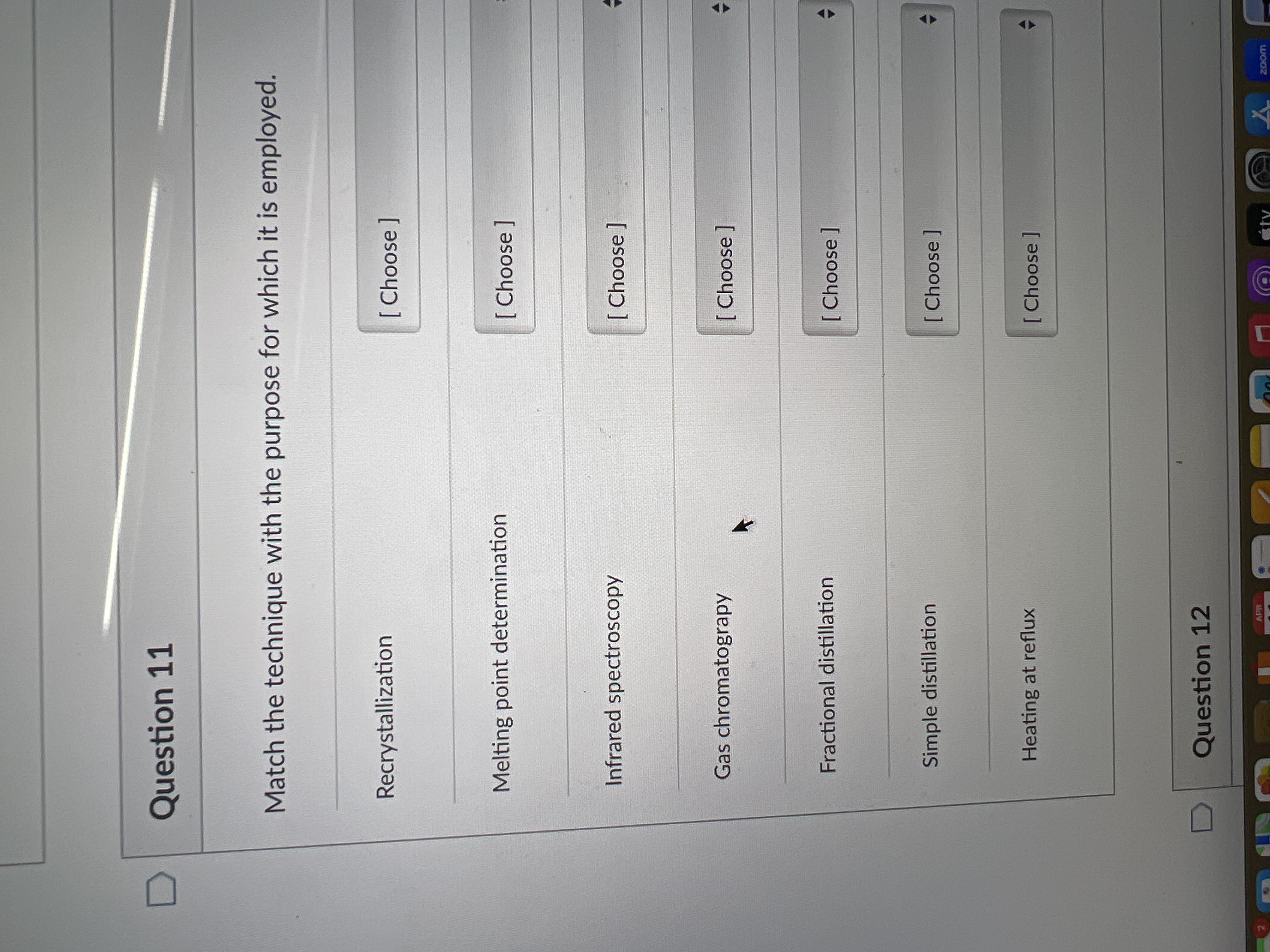 Solved Question 11Match the technique with the purpose for | Chegg.com