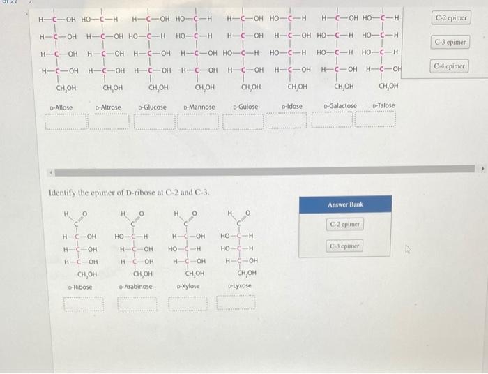 Solved Identify the epimer of D-allose at C-2, C-3, and C-4 | Chegg.com