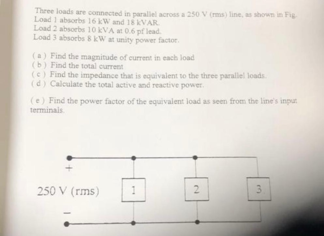 Solved I need your help solving this problem !!Three loads | Chegg.com