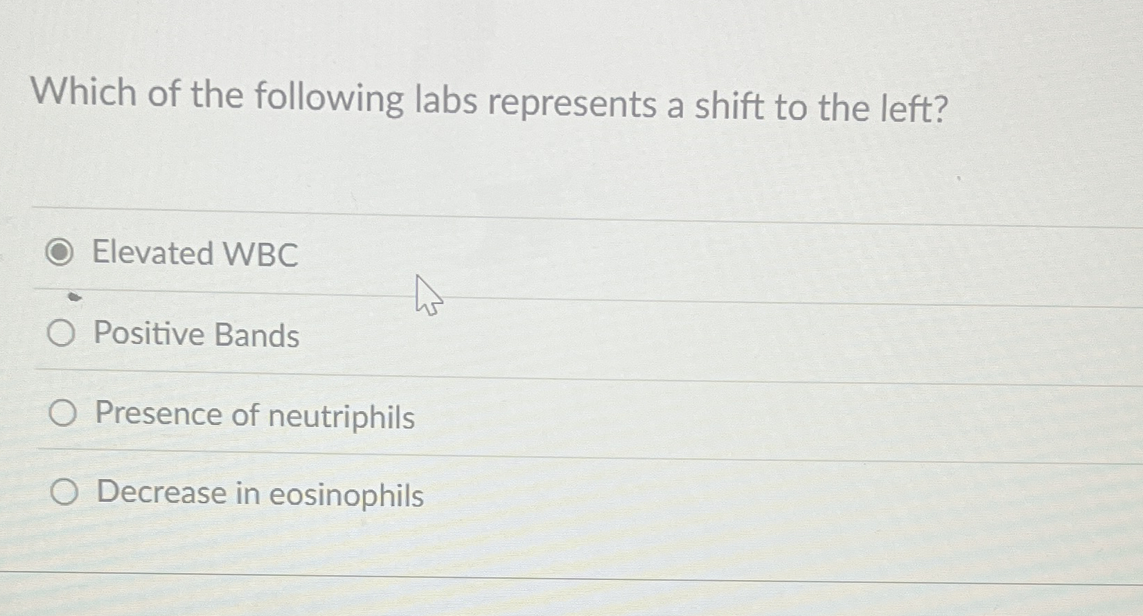 Solved Which of the following labs represents a shift to the | Chegg.com