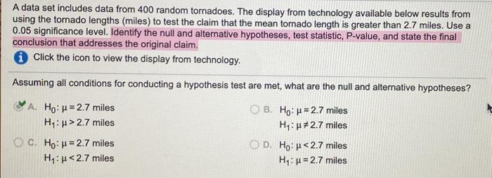 Solved A data set includes data from 400 random tornadoes. | Chegg.com