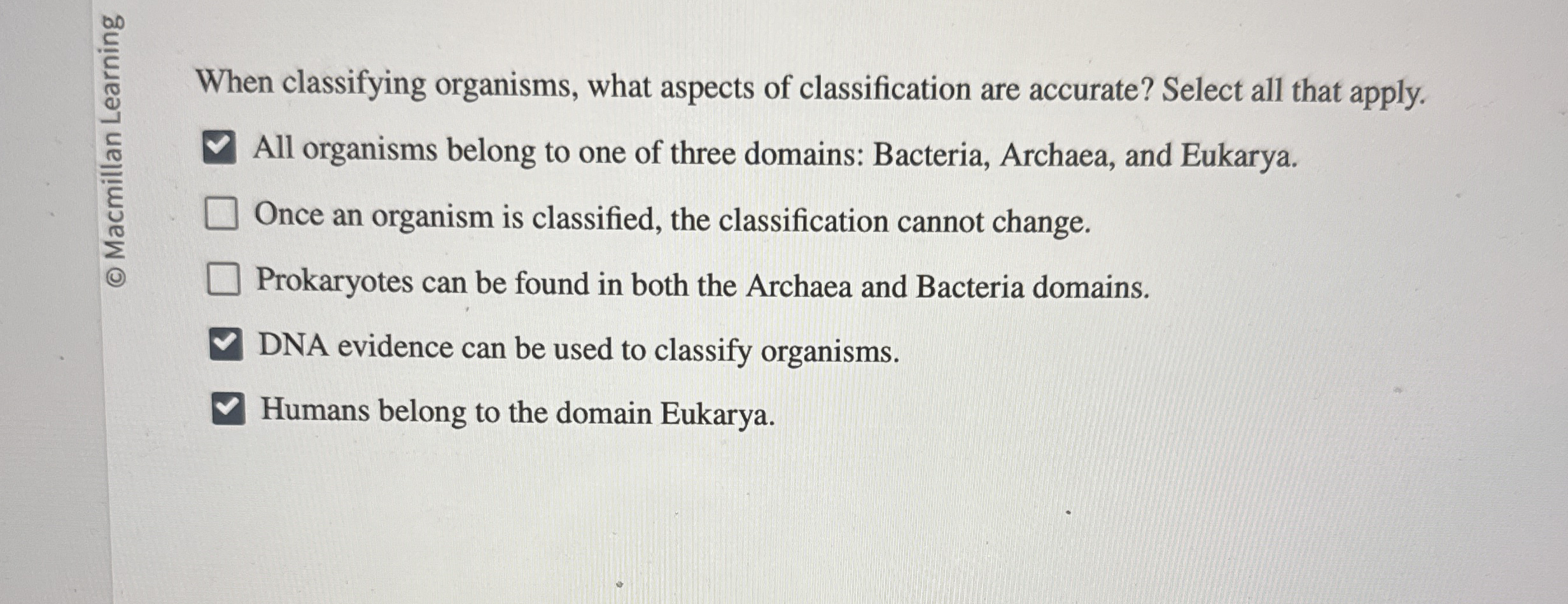 Solved When classifying organisms, what aspects of | Chegg.com